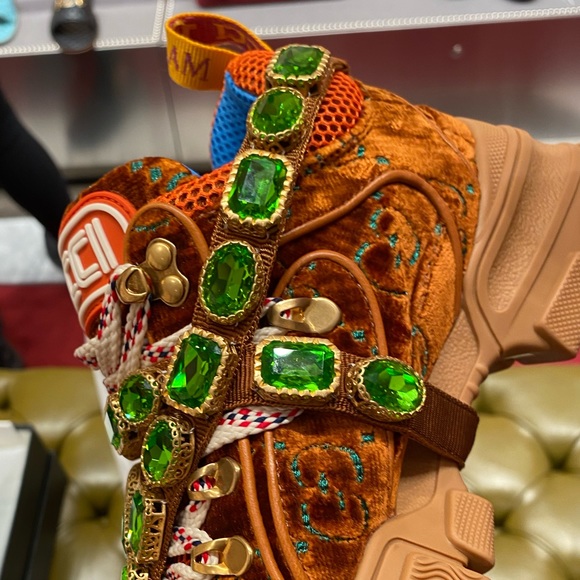 Gucci | Shoes | Gucci Flashtrek Velvet Sneakers Rare | Poshmark